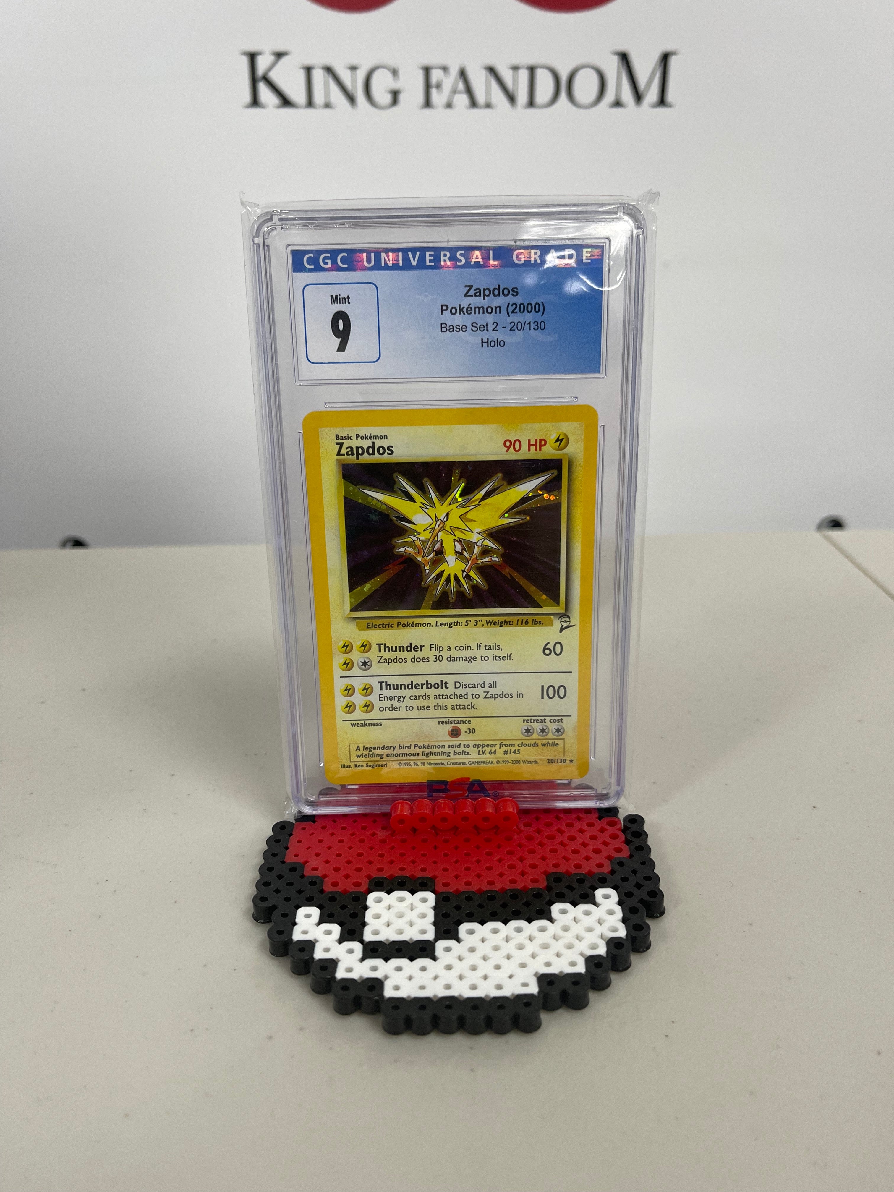 CGC 9 2000 Pokemon Base Set 2 Zapdos Holo 20/130