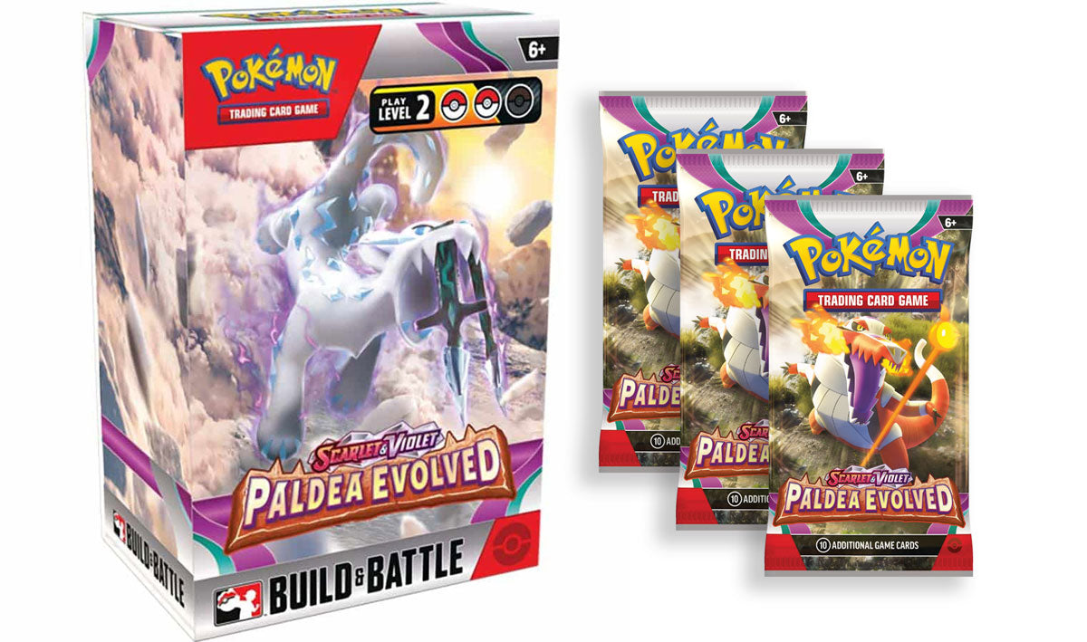 Paldea Evolved Pre Release Kit - 1 Build n' Battle Box & 3 Booster Pac
