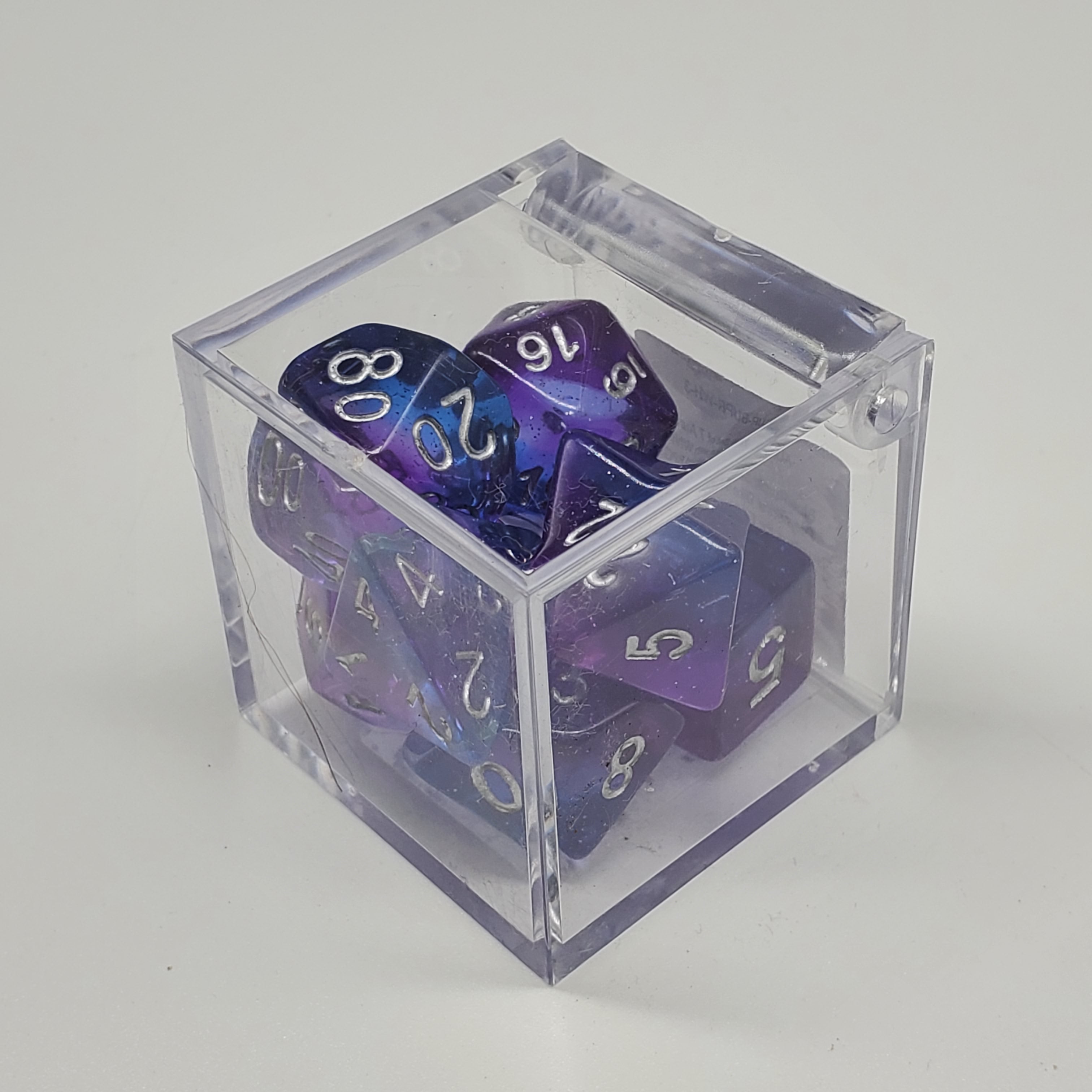 Critical Hit Collectibles - Aurora Blue/Purple Polyhedral Dice with Wh