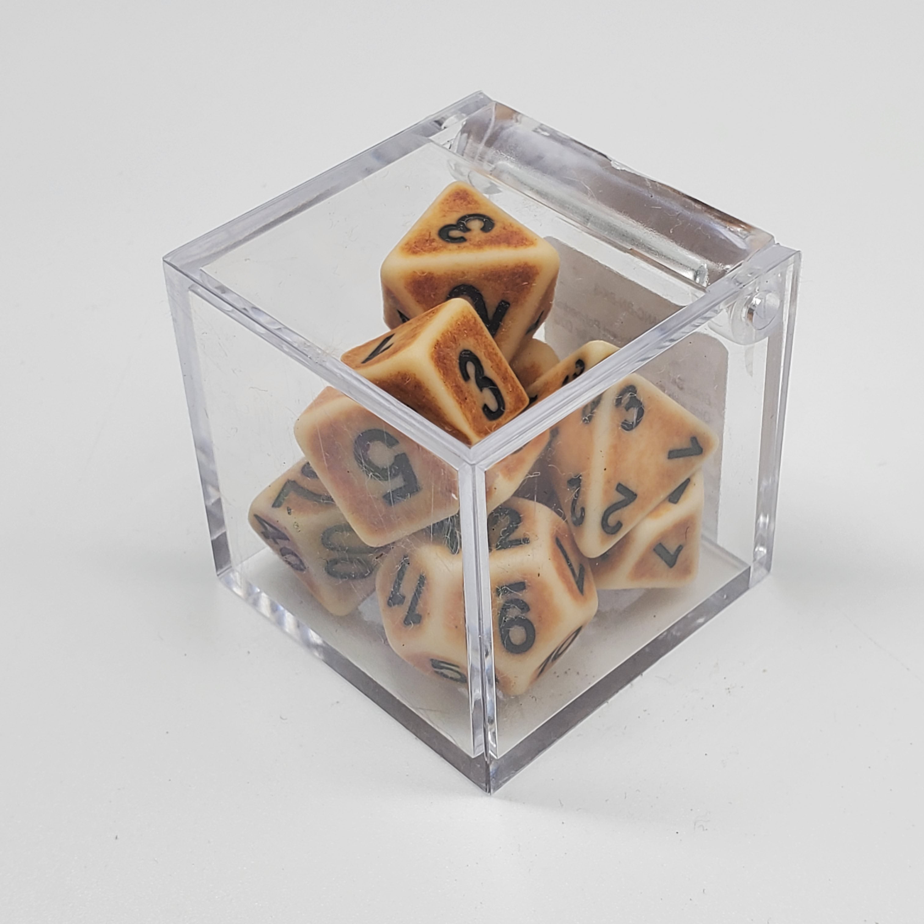 Critical Hit Collectibles - Ancient Bone Polyhedral Dice with Black Nu