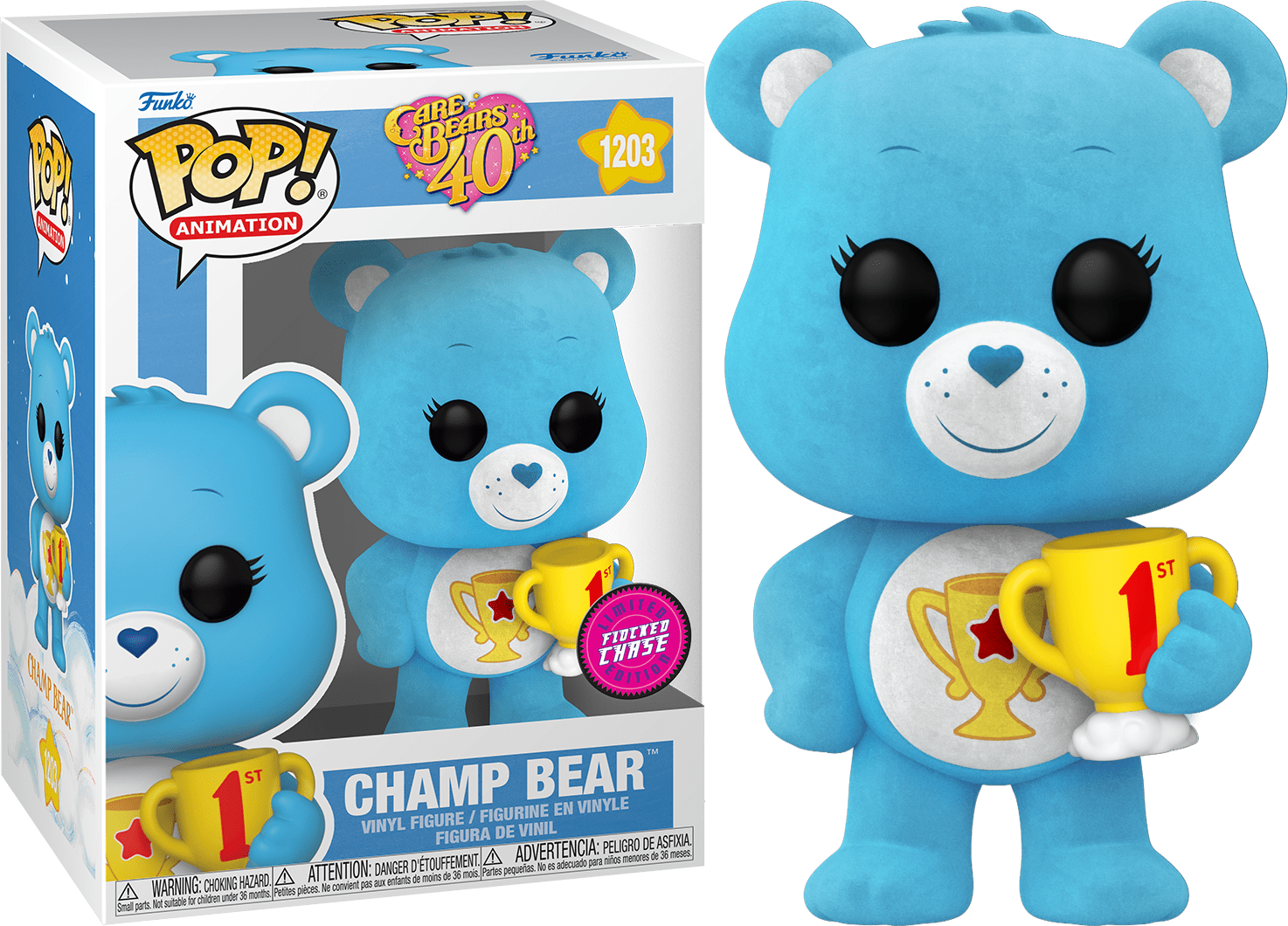 Care Bears Champ Bear (Flocked) Pop! Vinyl Figure #1203