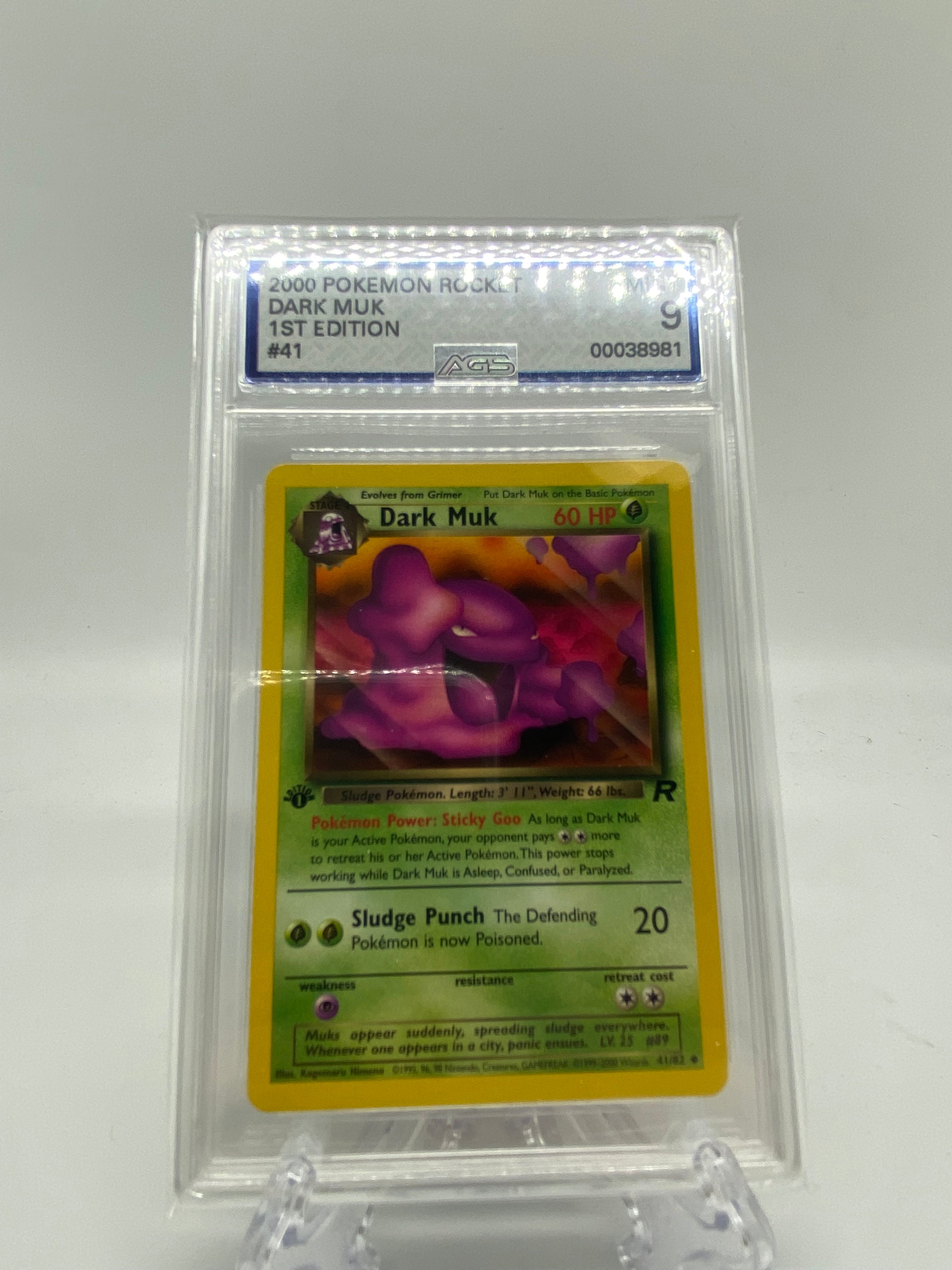 AGS Graded 2000 Pokemon Rocket Dark Muk 1st edition 41/82 9.0