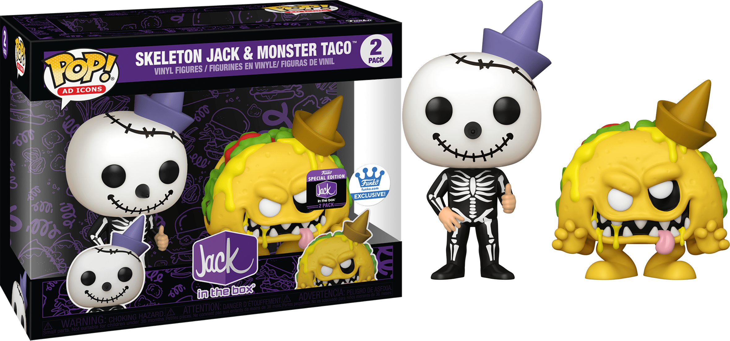 Skeleton Jack & Monster Taco 2 Pack Pop! Vinyl Figure