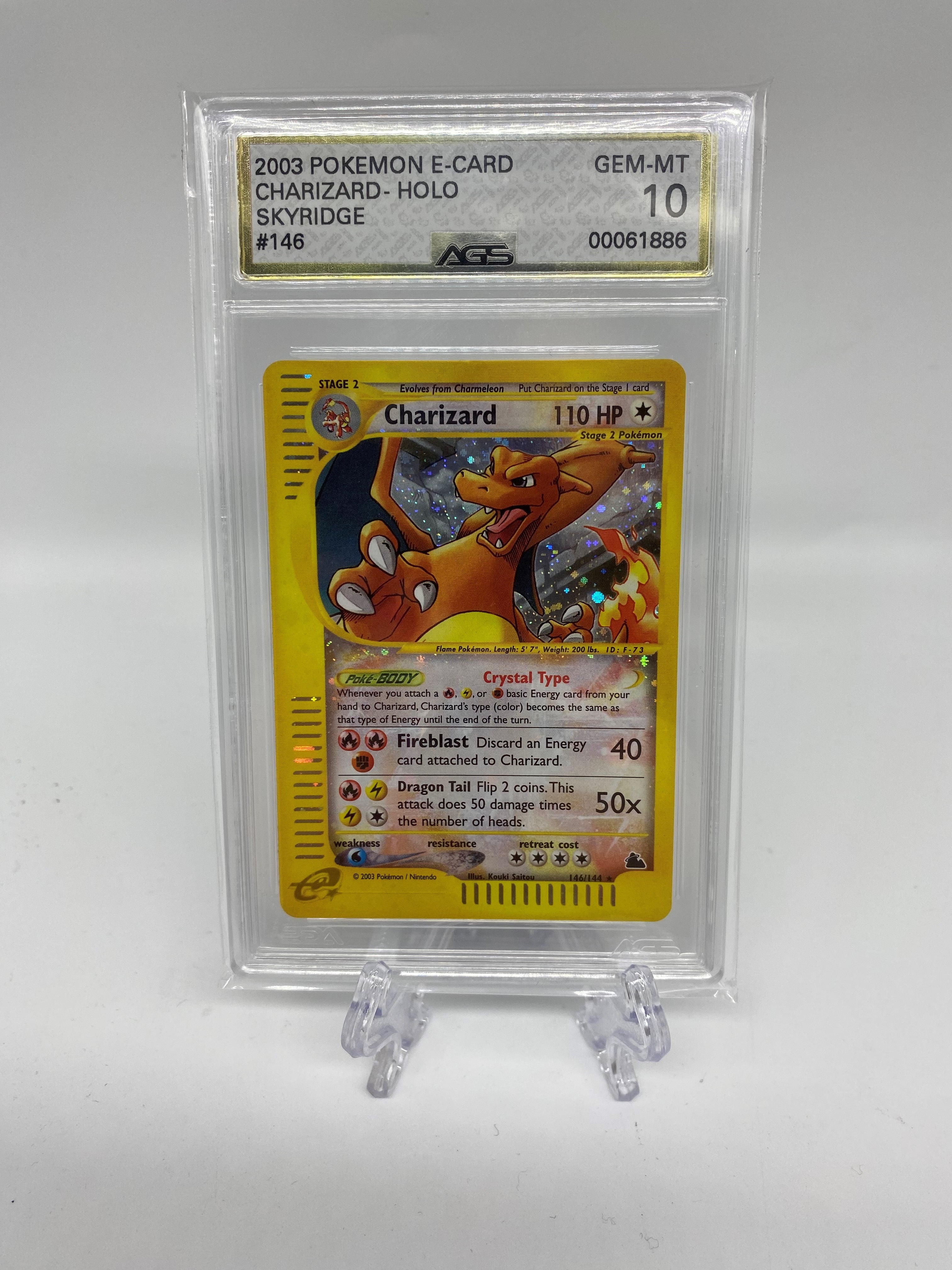 AGS Graded Pokémon Charizard Skyridge Holo 10