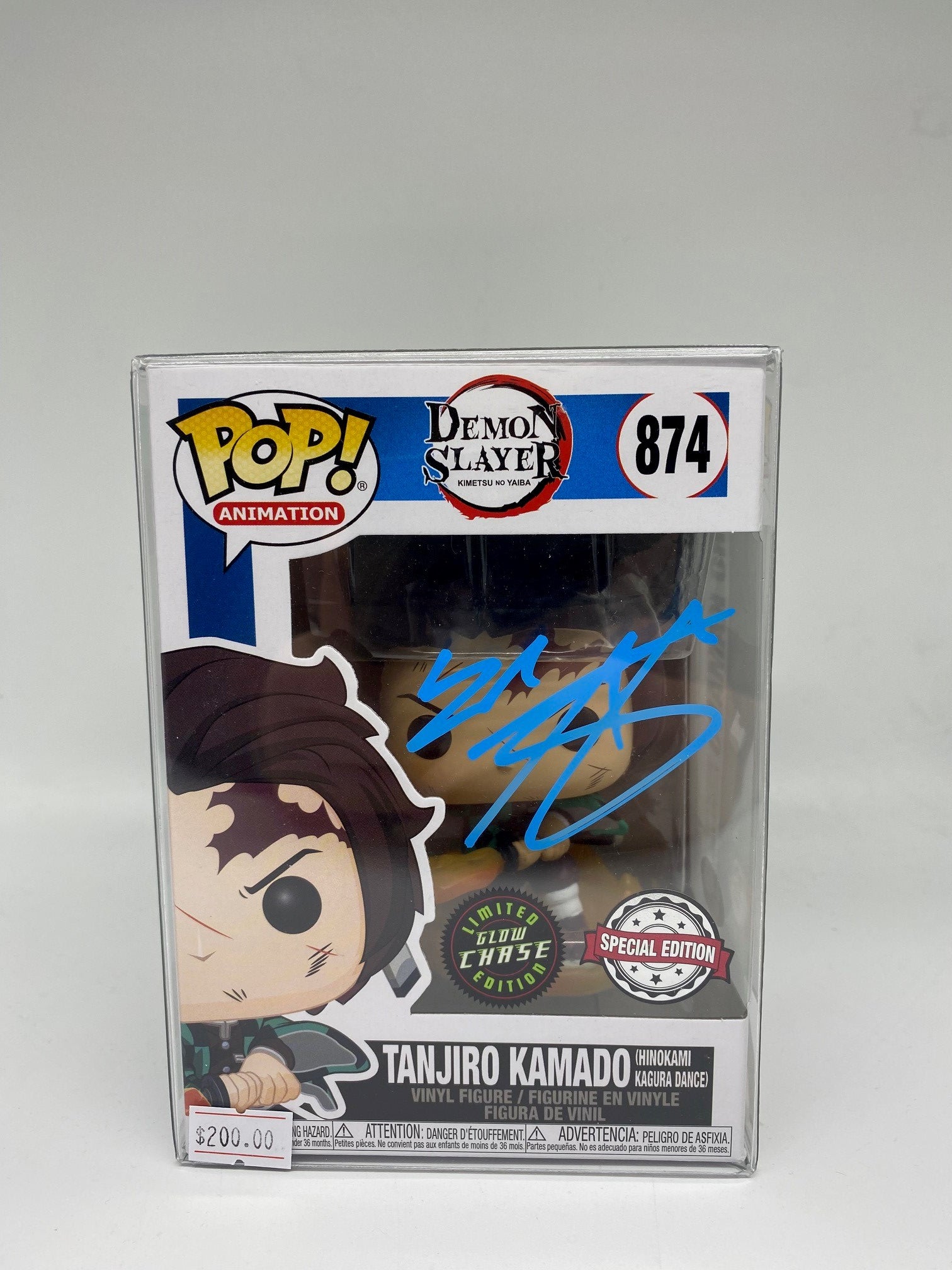 Signed Tanjiro Kamado Glow in the Dark CHASE SE Funko Pop #874
